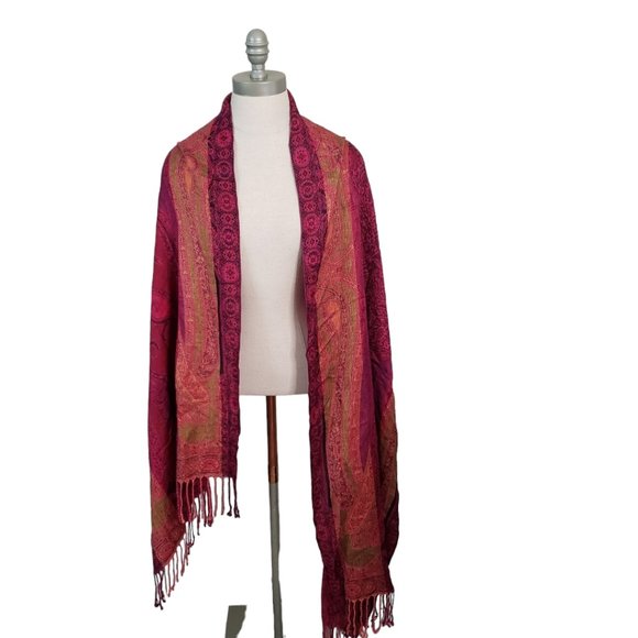 Accessories | Ct865 Red Butterfly Pashmina | Poshmark